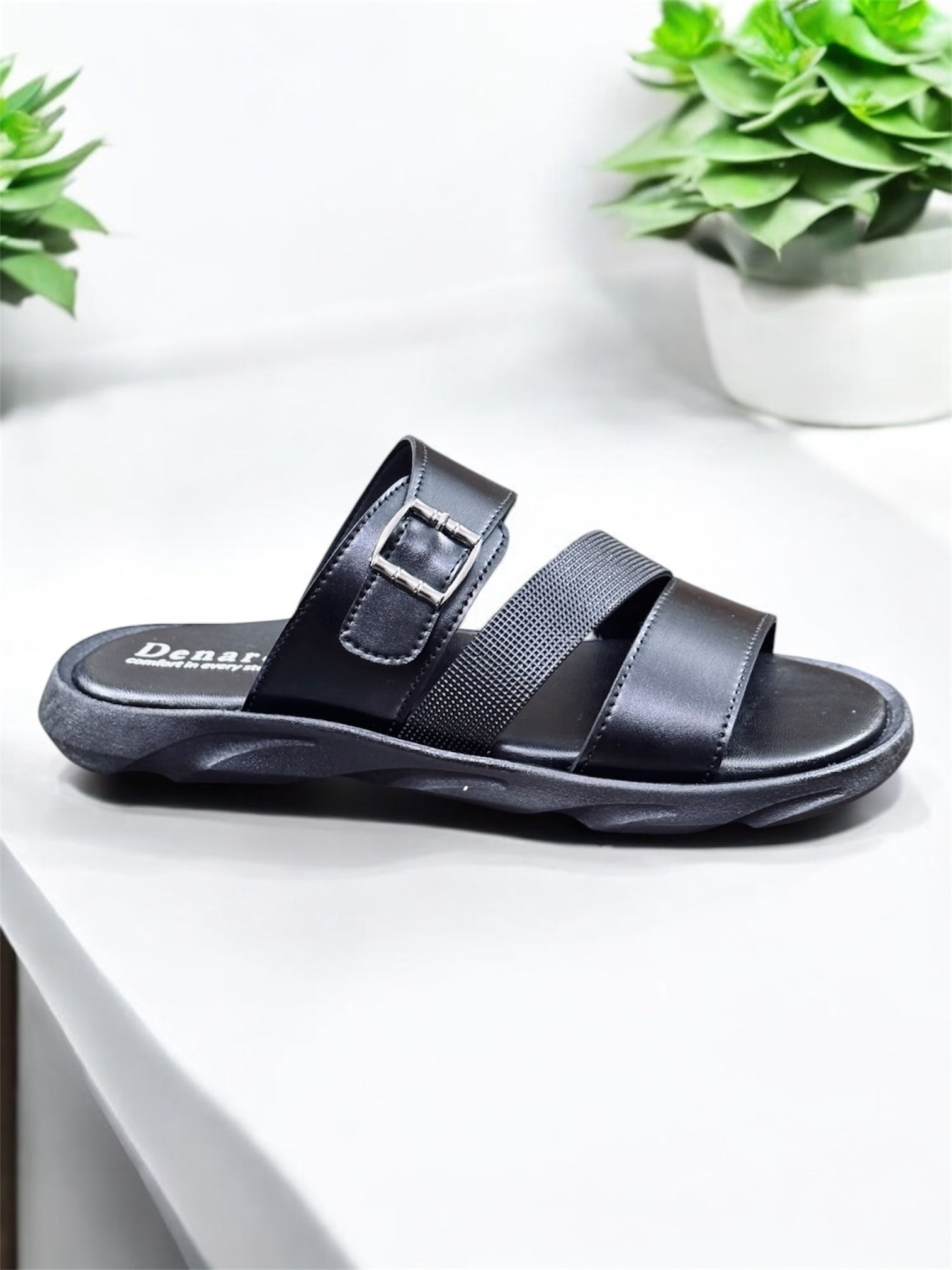 D-001 Black Slipper – Denaro.pk